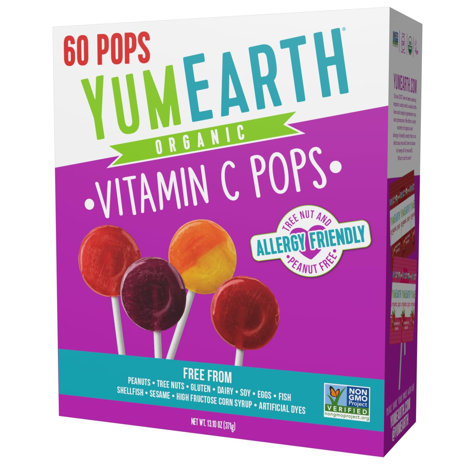Yumearth Organic Vitamin C Lollipops Variety Pack - Fruit Flavored Hard ...