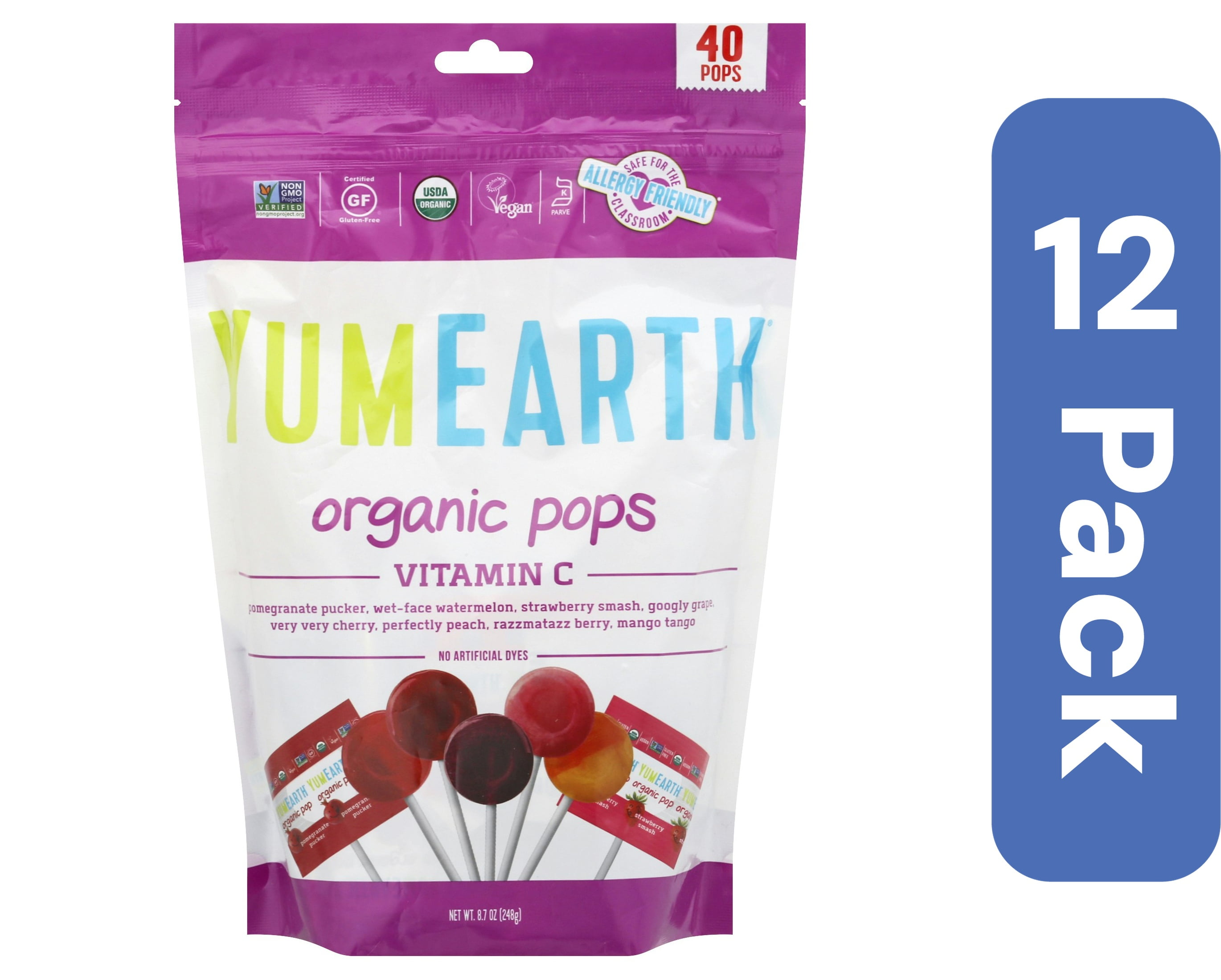 YumEarth Vitamin C Pops Family Bag 8.5 oz (Pack Of 12) - Walmart.com