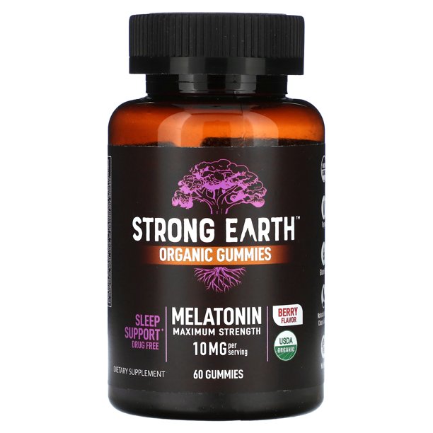 YumVs Strong Earth Organic Gummies, Melatonin, Maximum Strength, Berry ...