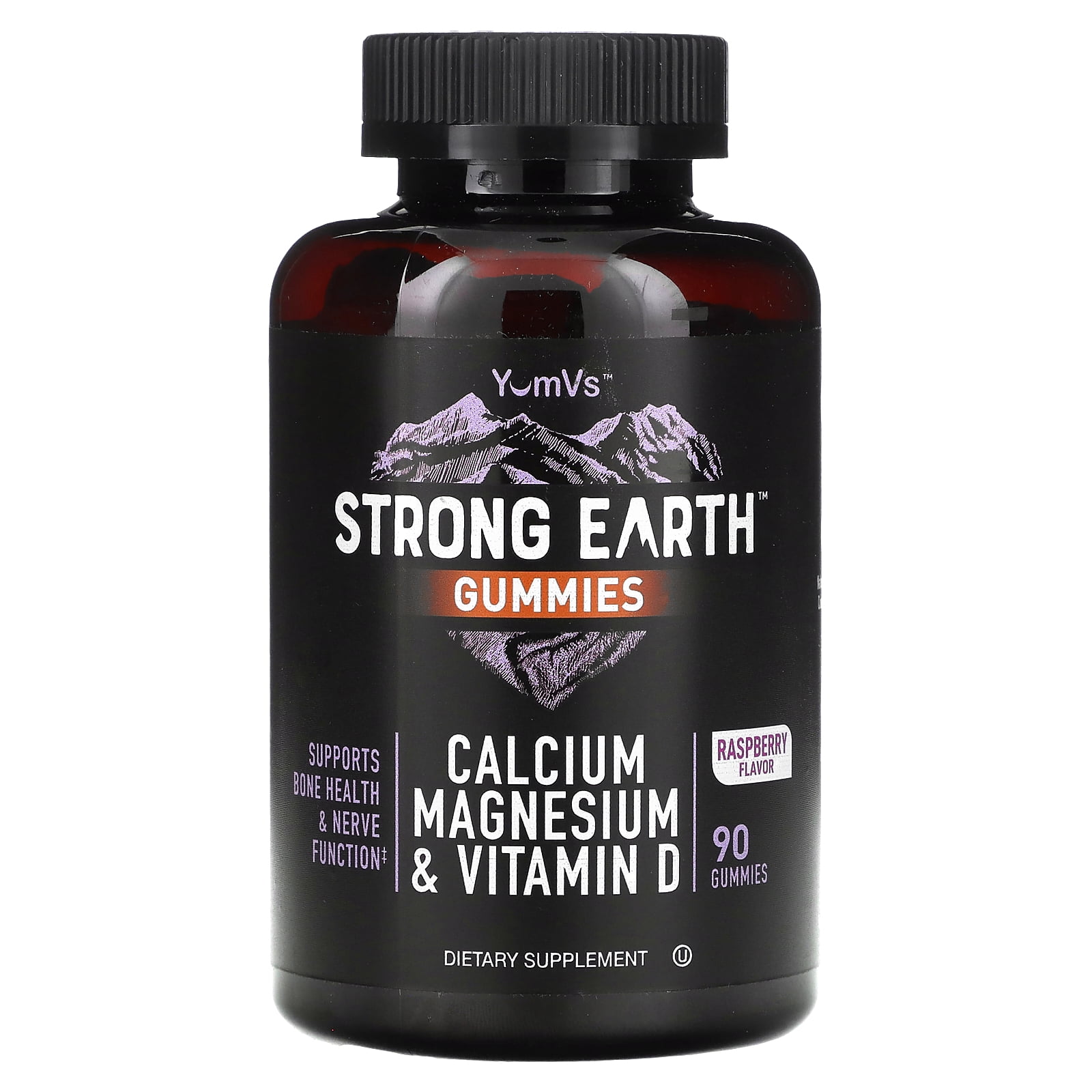 YumVs Strong Earth Gummies, Calcium Magnesium & Vitamin D, Raspberry ...