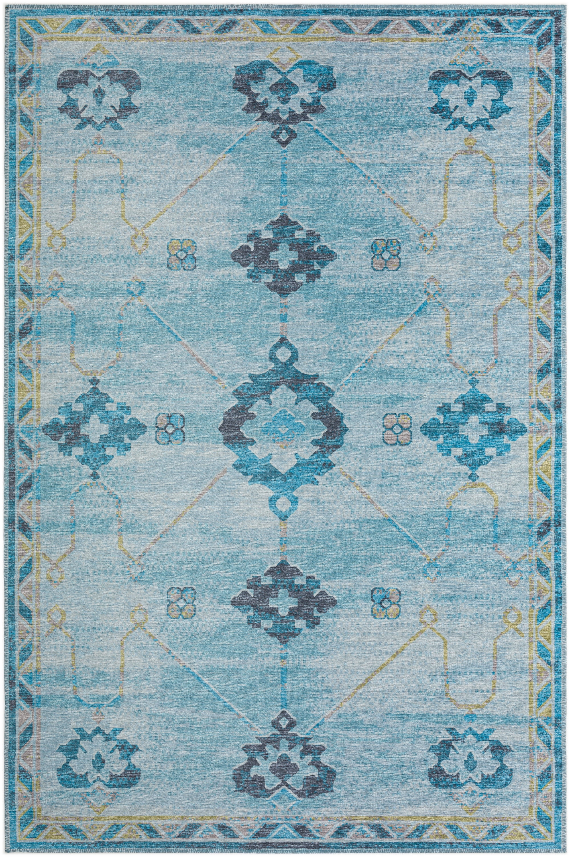 Yuma Indoor/Outdoor Blue Persian 8’ x 10’ Non-Skid Area Rug - Walmart.com