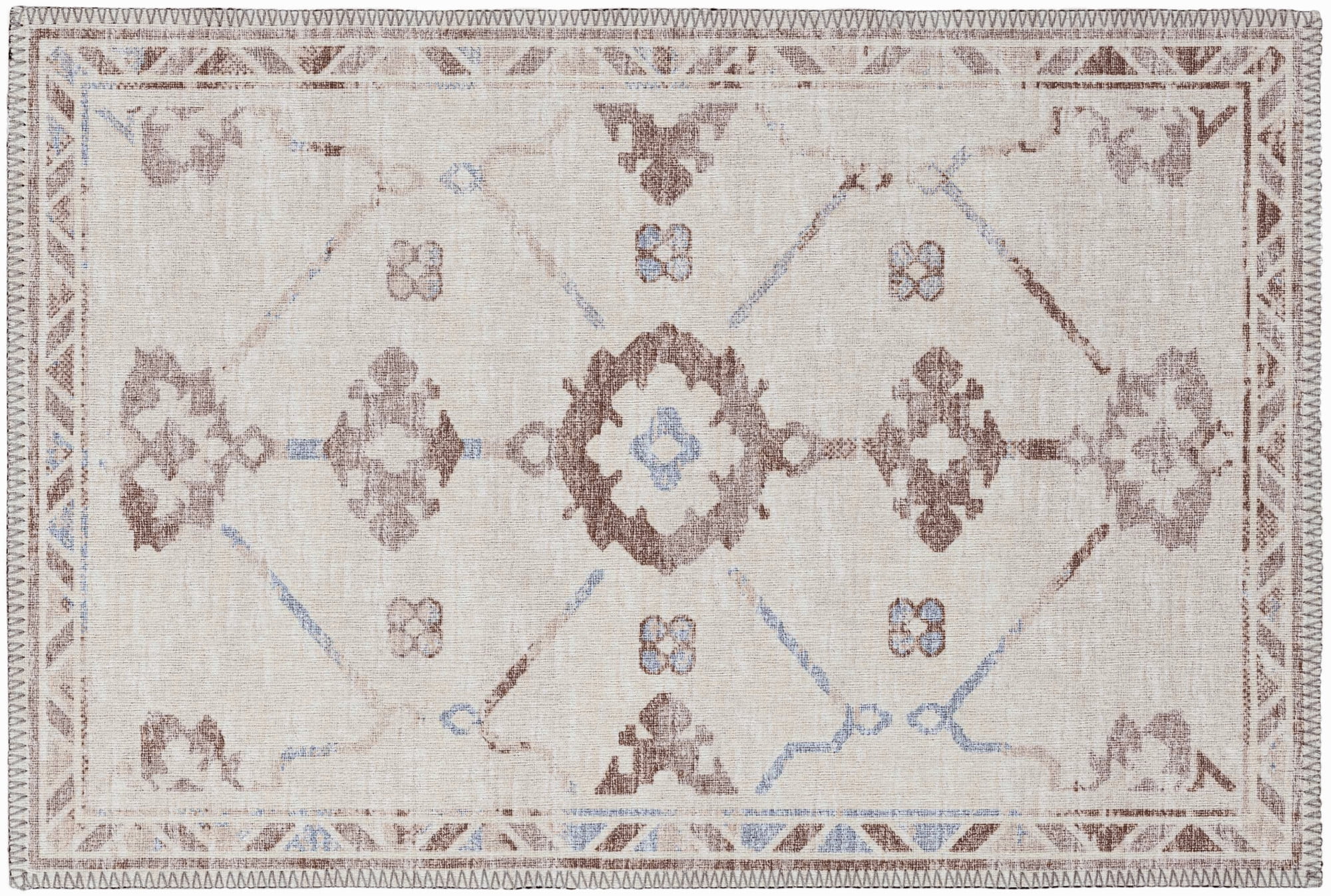 Yuma Indoor/Outdoor Ivory Persian 1'8" x 2'6" Non-Skid Accent Rug ...