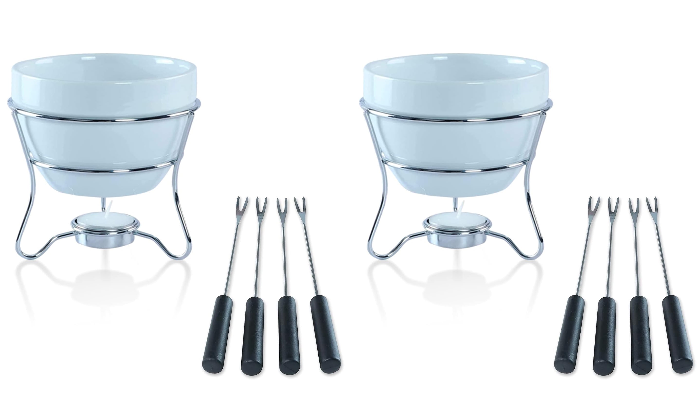 Hot Pot Chocolate Melting Pot Fondue Set With 6 Forks - Stainless Steel ...