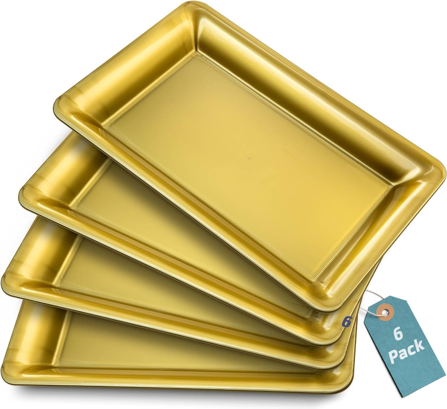 Yumchikel Plastic Serving Tray Set, Hard Plastic Serving Platters for ...