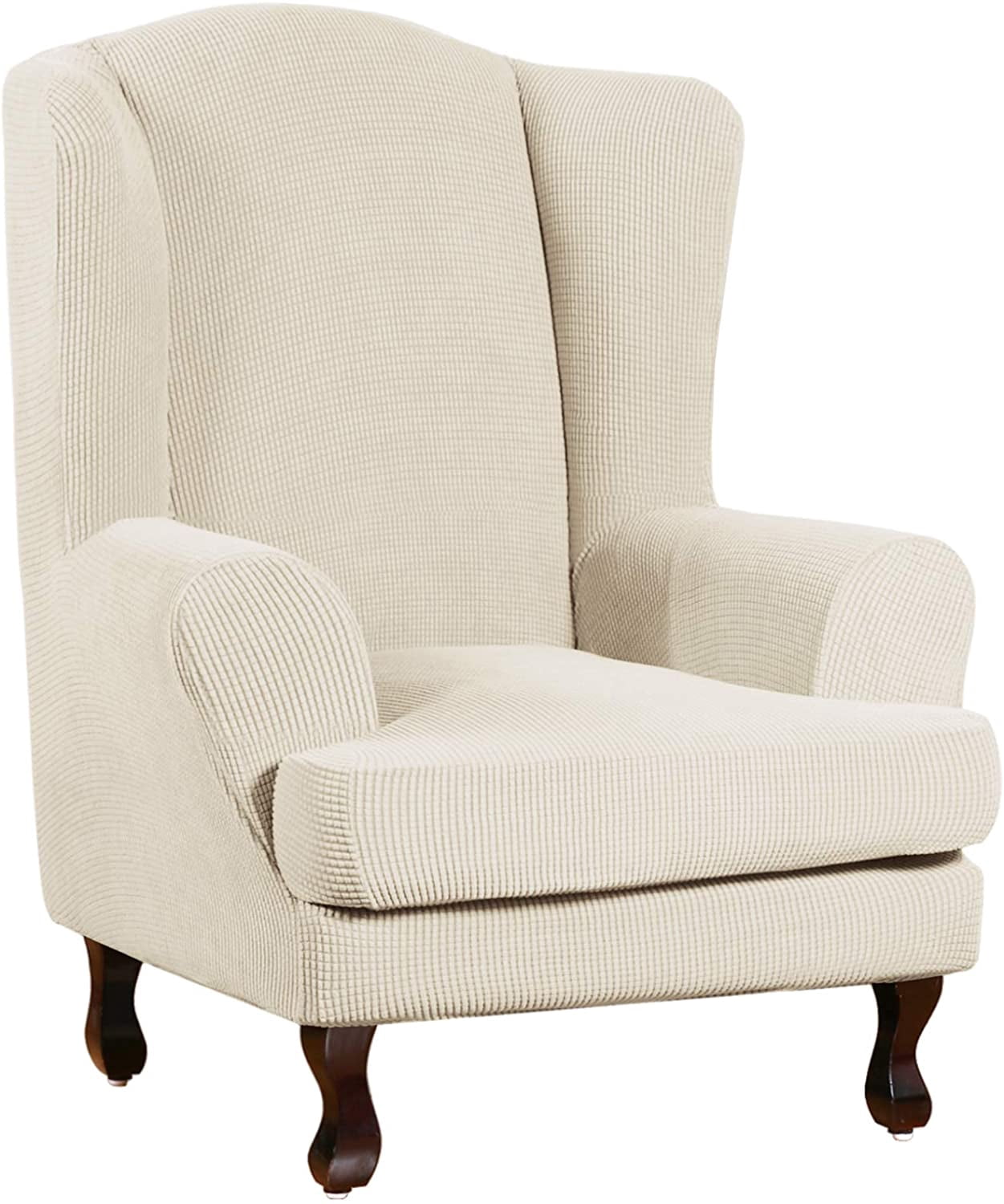 Yumcute 2 Piece Wing Chair Slipcover Stretch Slipcovers for Wingback ...