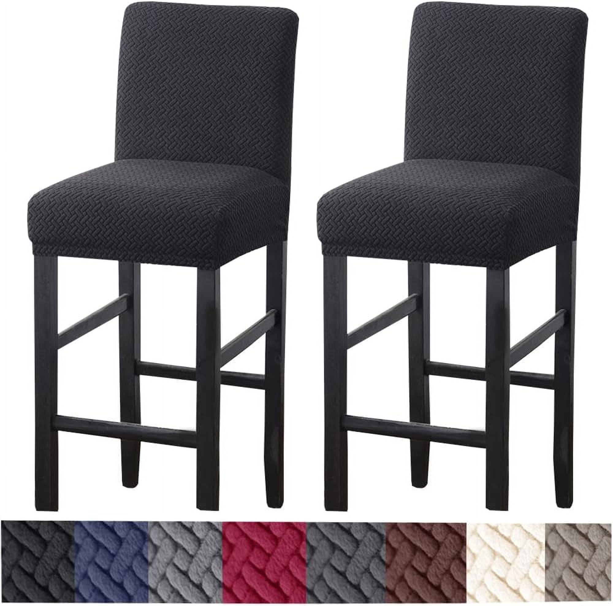 Yumcute Bar Stool Covers,2 Pack Stretch Bar Stool Covers with Backs ...
