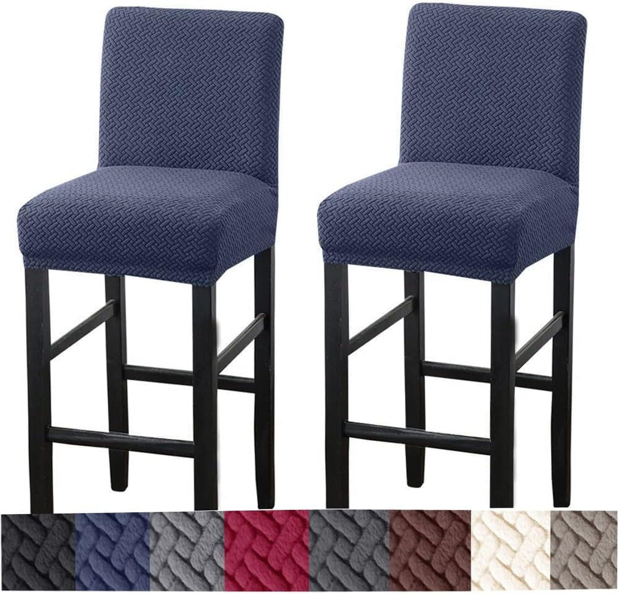 Yumcute Bar Stool Covers,2 Pack Stretch Bar Stool Covers with Backs ...