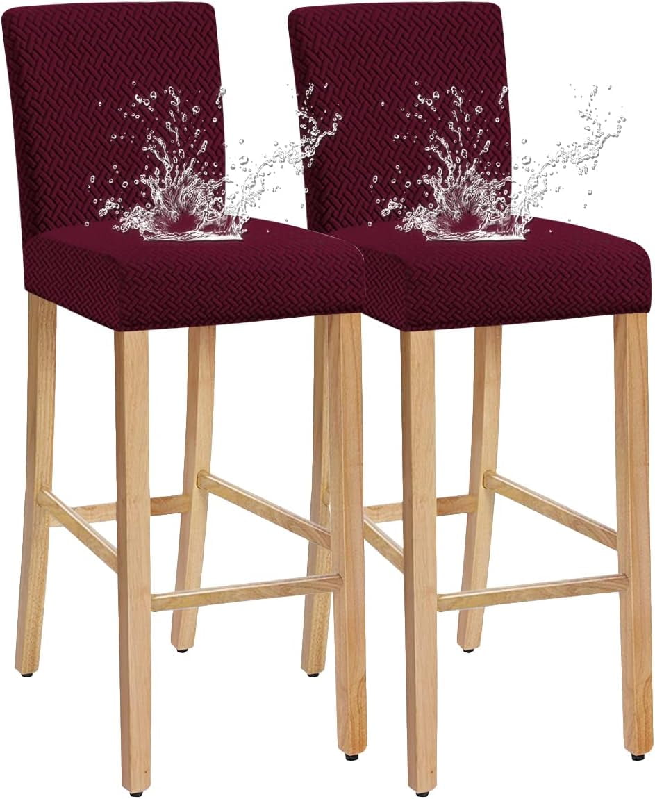 Yumcute Bar Stool Covers,2 Pack Stretch Bar Stool Covers with Backs ...