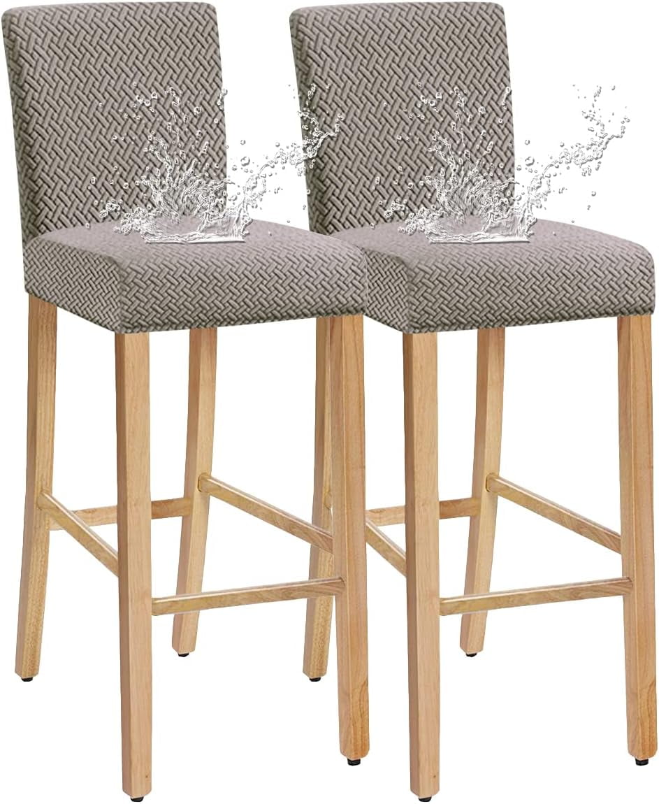 Yumcute Bar Stool Covers,4 Pack Stretch Bar Stool Covers with Backs ...
