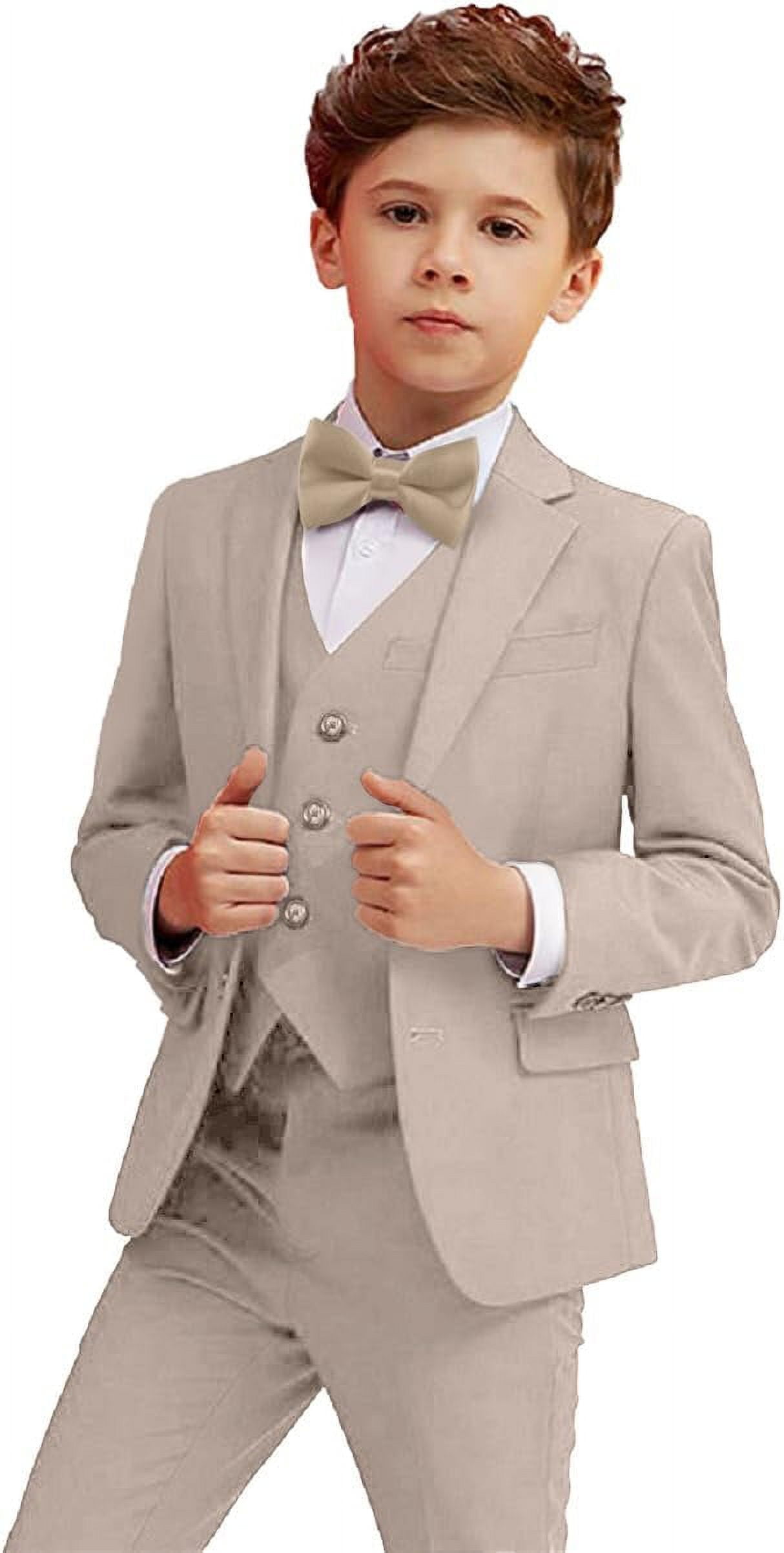 Yumcute 5-Piece Slim Fit Suit for Big Boys, Formal Outfit Set - Walmart.com