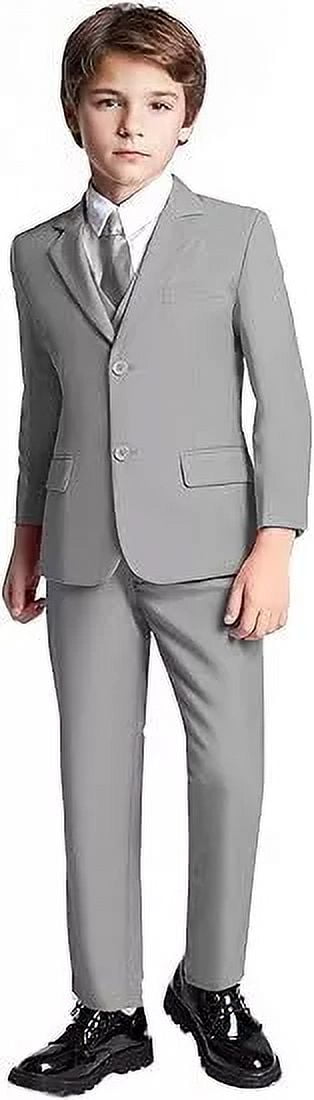 Yumcute Boys Formal Suit Set 5 Pieces Kids Tuxedo Ring Bearer Outfit ...