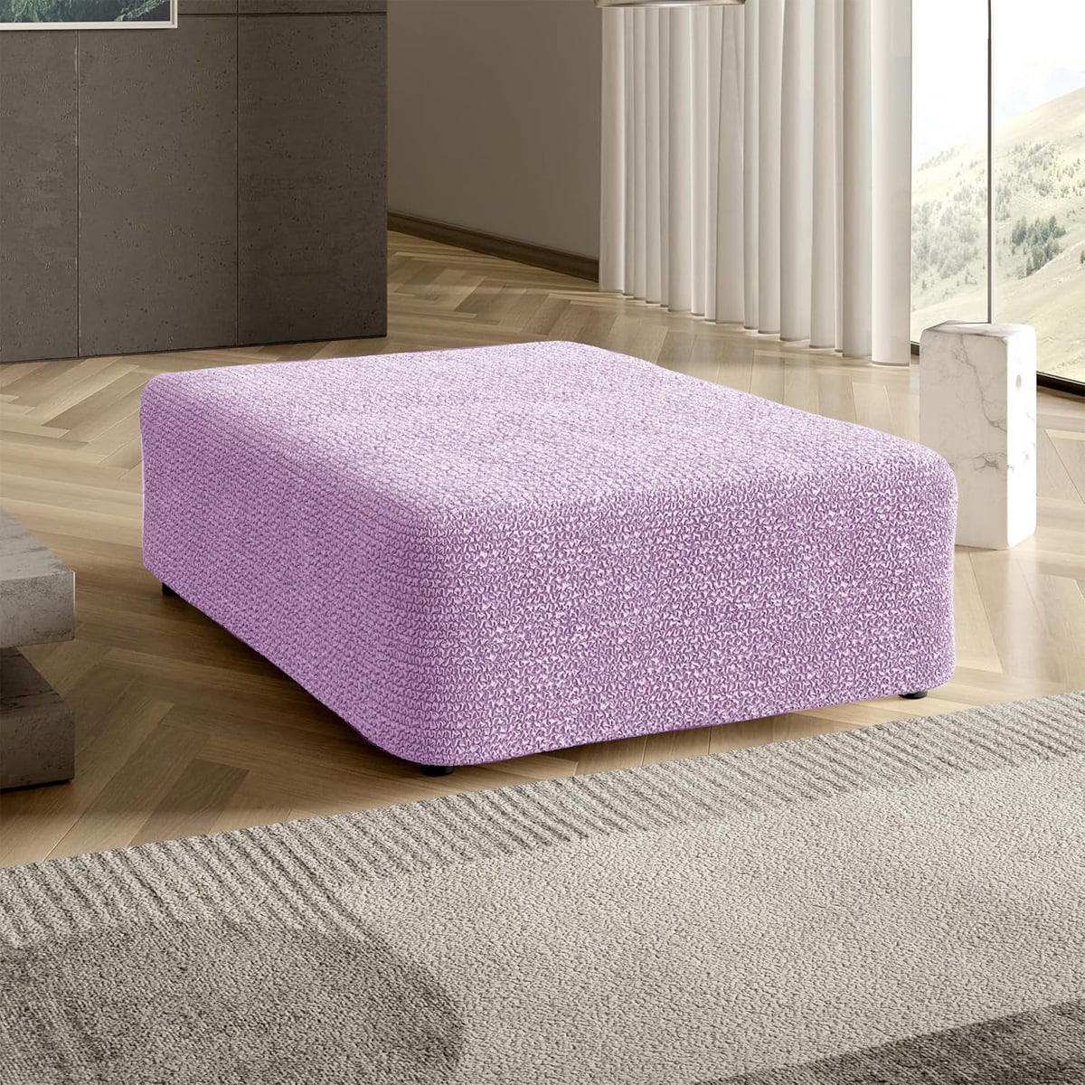 Yumcute Square Ottoman Cover Stool Cover Pouf Slipcover - Soft ...