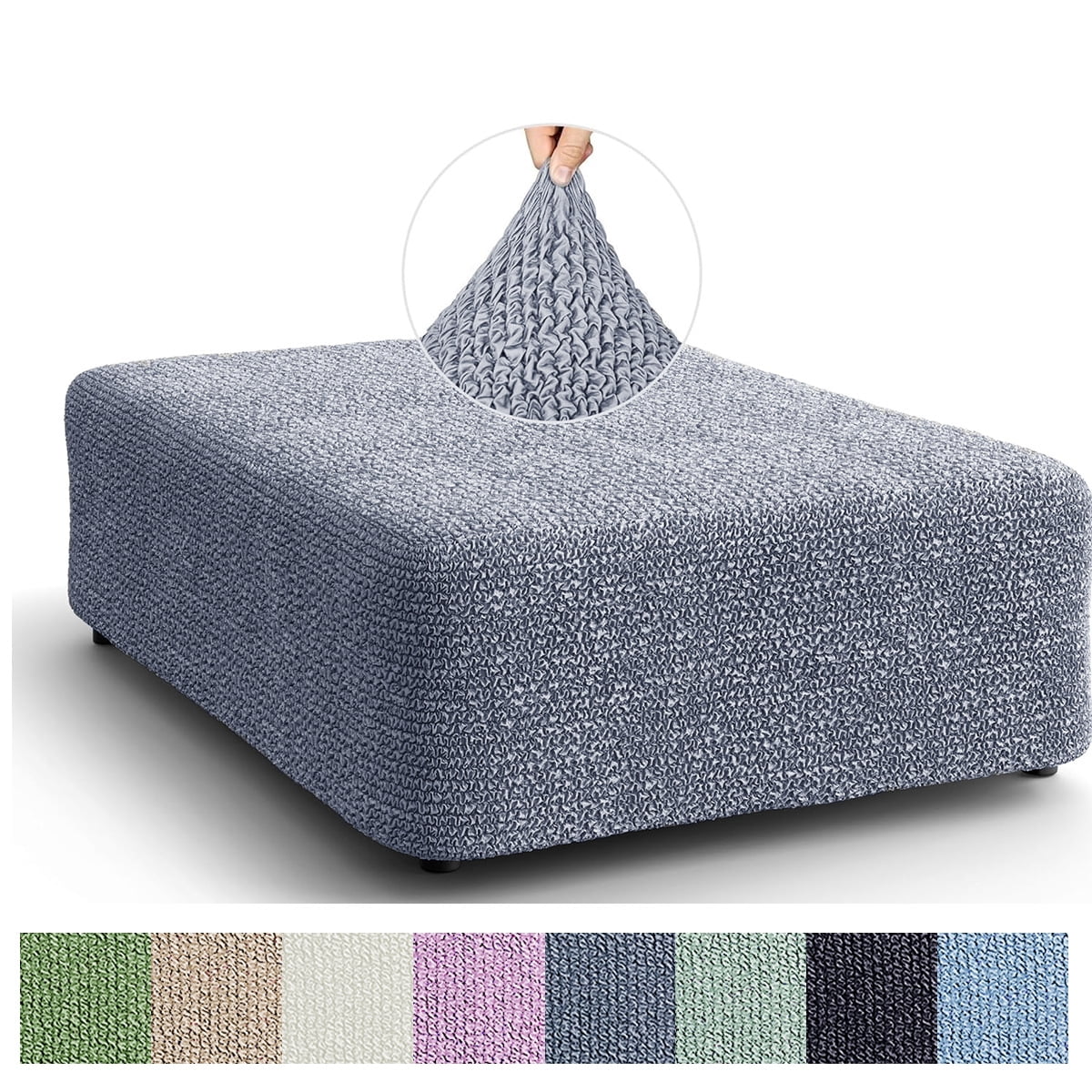 Yumcute Square Ottoman Cover Stool Cover Pouf Slipcover - Soft ...