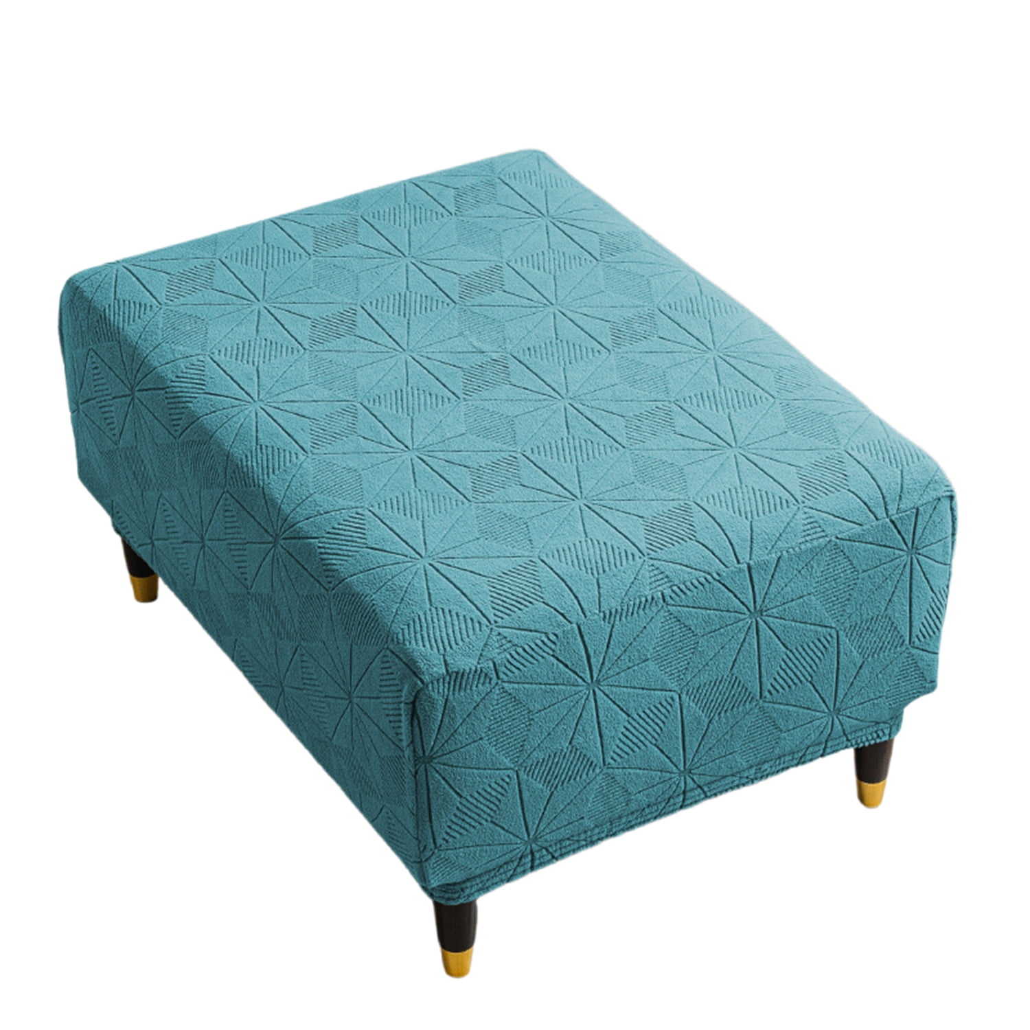 Yumcute Stretch Square Ottoman Covers Slipcover,Soft Knitted Jacquard ...