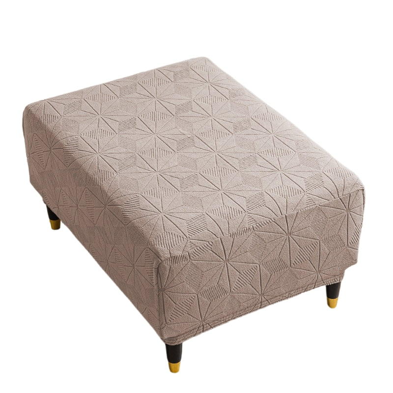 Yumcute Stretch Square Ottoman Covers Slipcover,Soft Knitted Jacquard ...