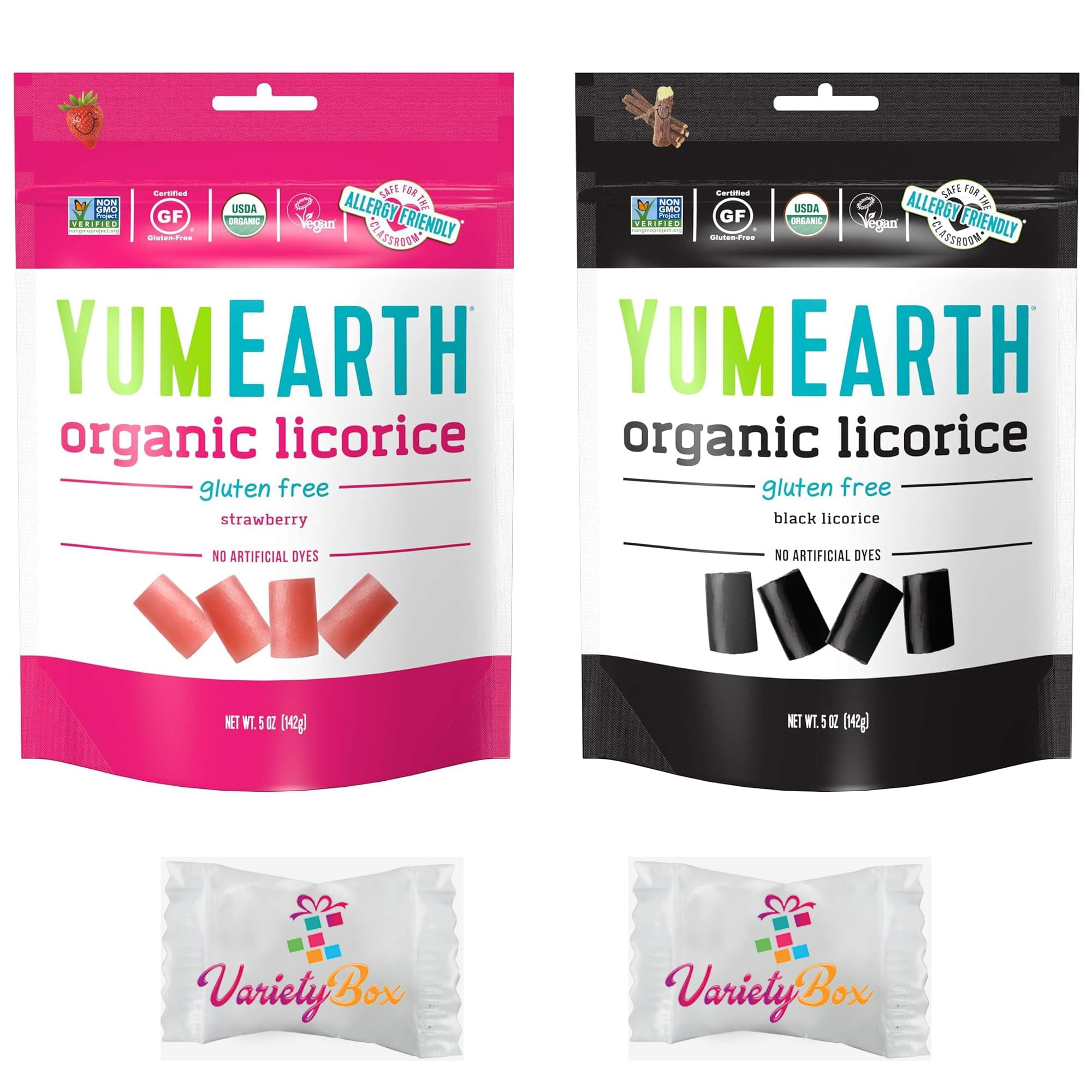 Yumearth Organic Black Licorice and Strawberry Licorice Gluten Free ...