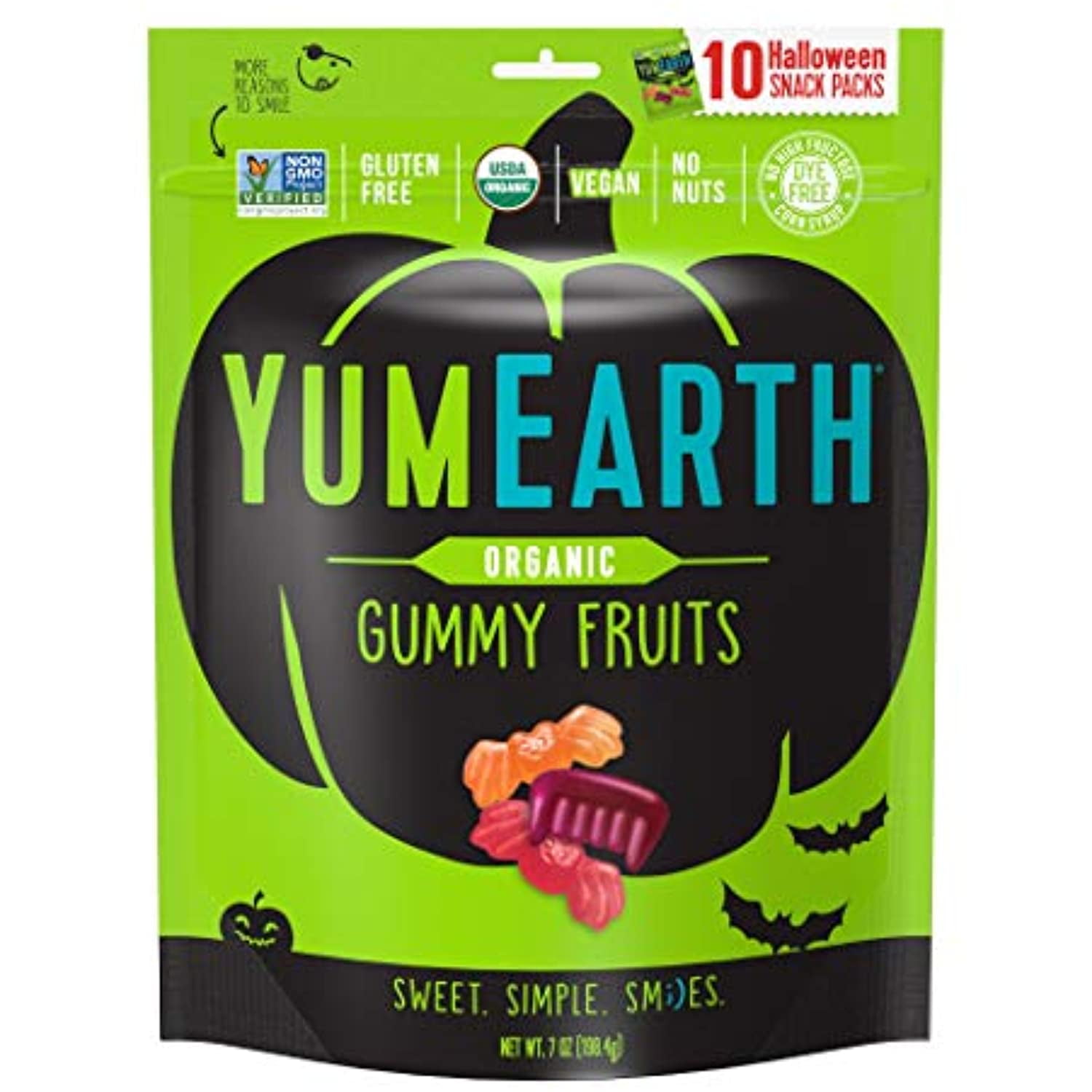 YumEarth Halloween Gummy Fruits, 10 Snack Packs, Vegan - Walmart.com