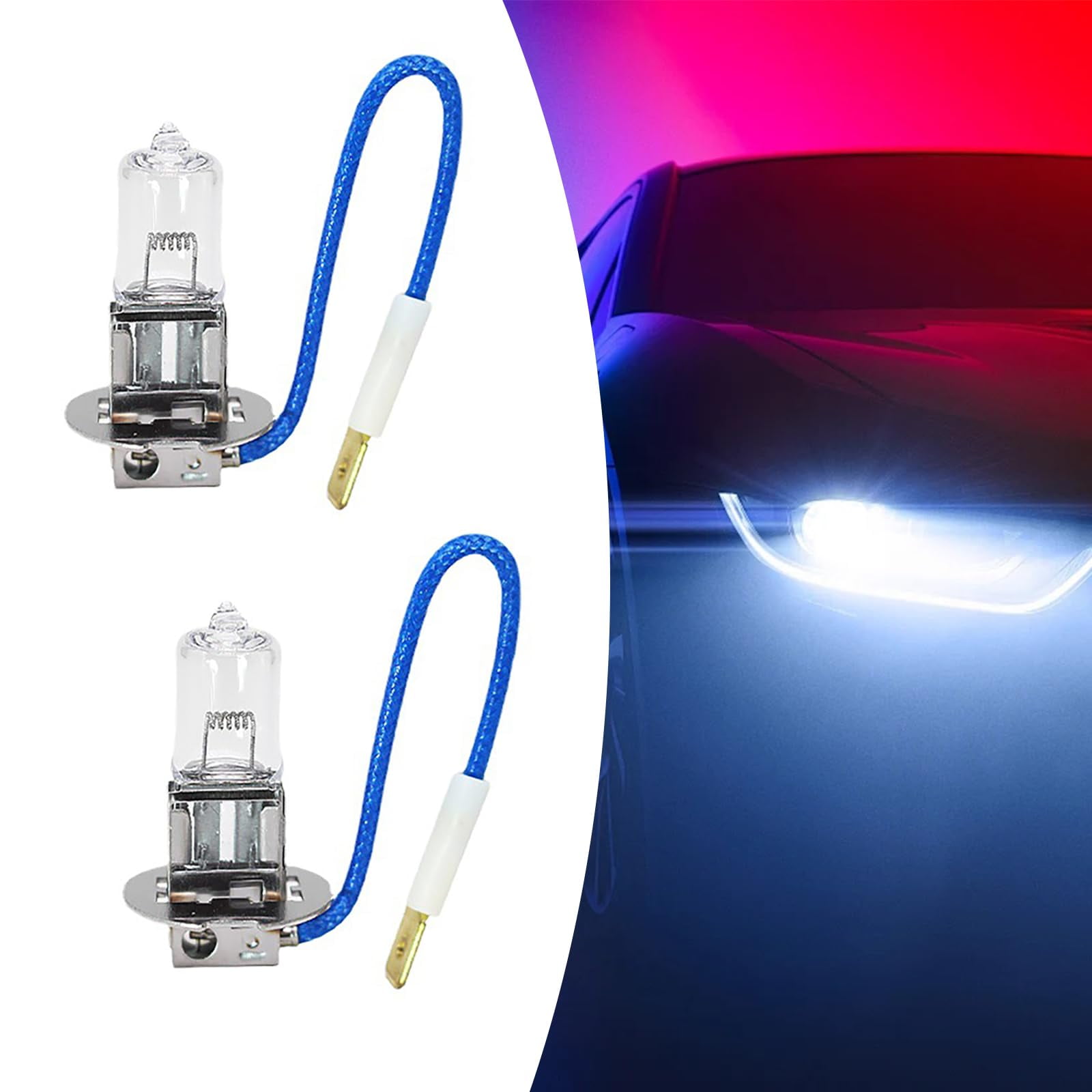 Yumfugu 2 PCS H3 MMF7 Car Halogen Fog Light Bulb, 12V 55W High ...