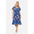 Yumi Floral Pleated Wrap Dress - Blue, 6 - Walmart.com