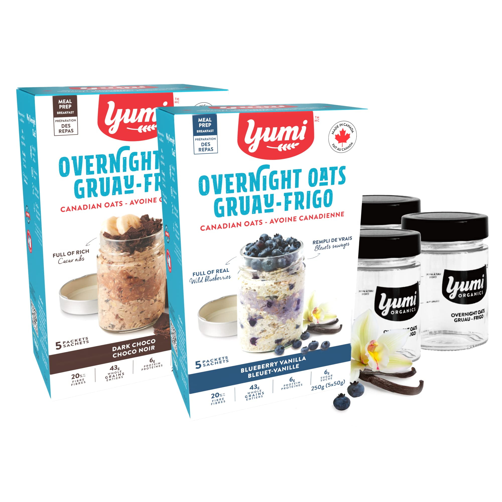 Yumi Organics - Overnight Oats Routine ITL1 Kit, High Protein, High ...