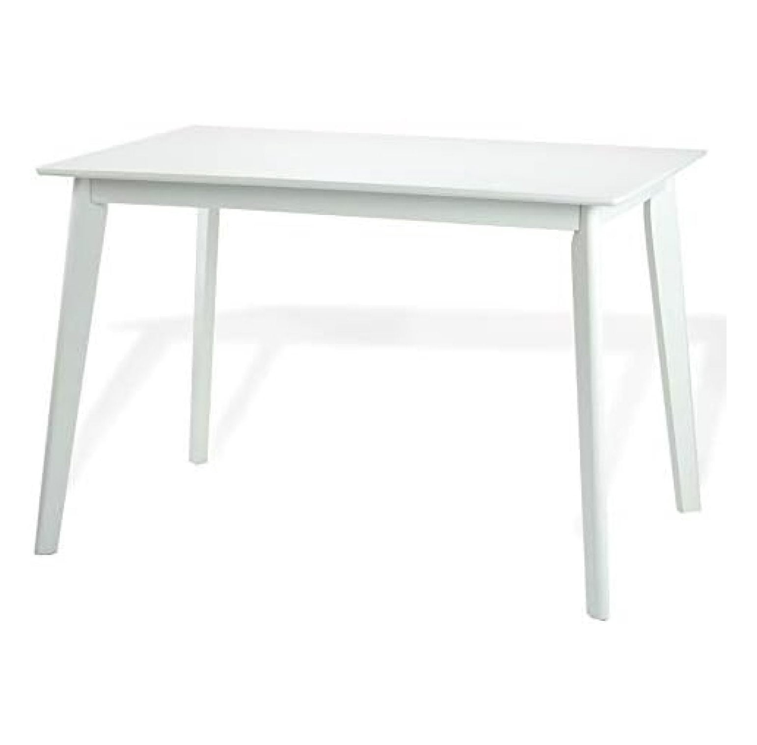 Yumiko Solid Wood Rectangular Dining Table Kitchen Modern, White Color ...