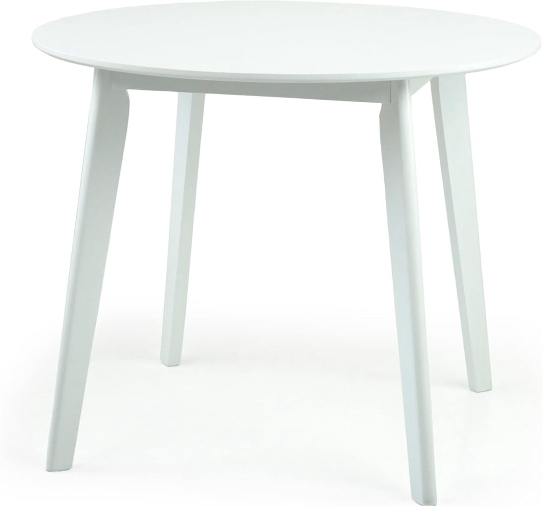 Yumiko Solid Wood Round Dining Table Kitchen Modern, White Color ...