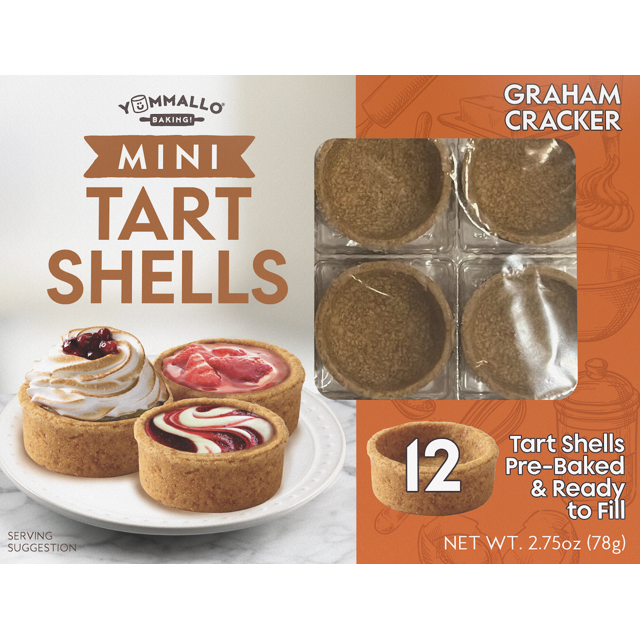 Yummallo Mini Graham Cracker Tart Shells, 12 Count, 2.75 oz (78 g ...