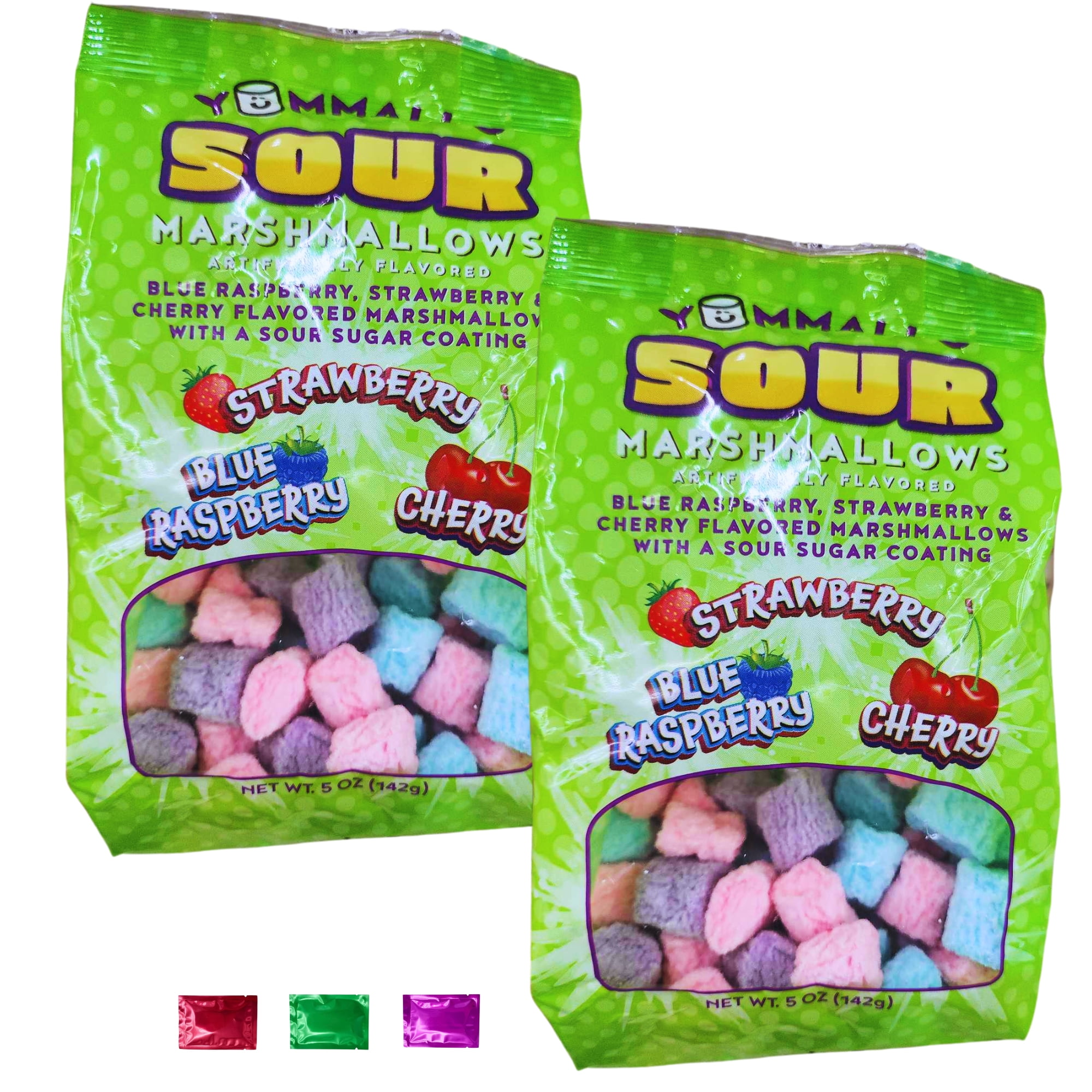 Yummallo Sour Marshmallows, Sour Marshmallow Candy Blue Raspberry ...