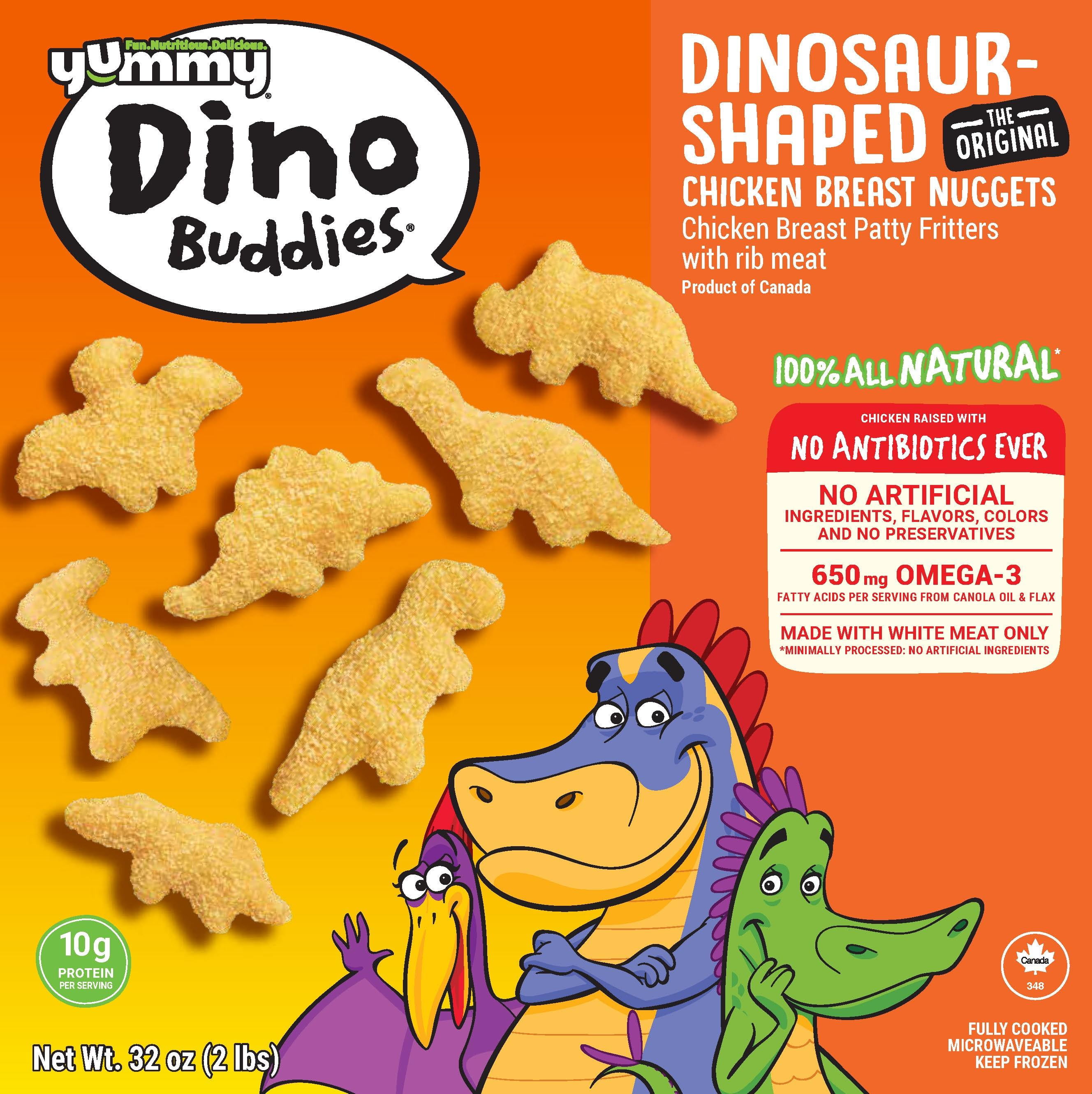 Yummy All Natural Dinosaur Chicken Breast Nuggets 32 oz, Frozen ...