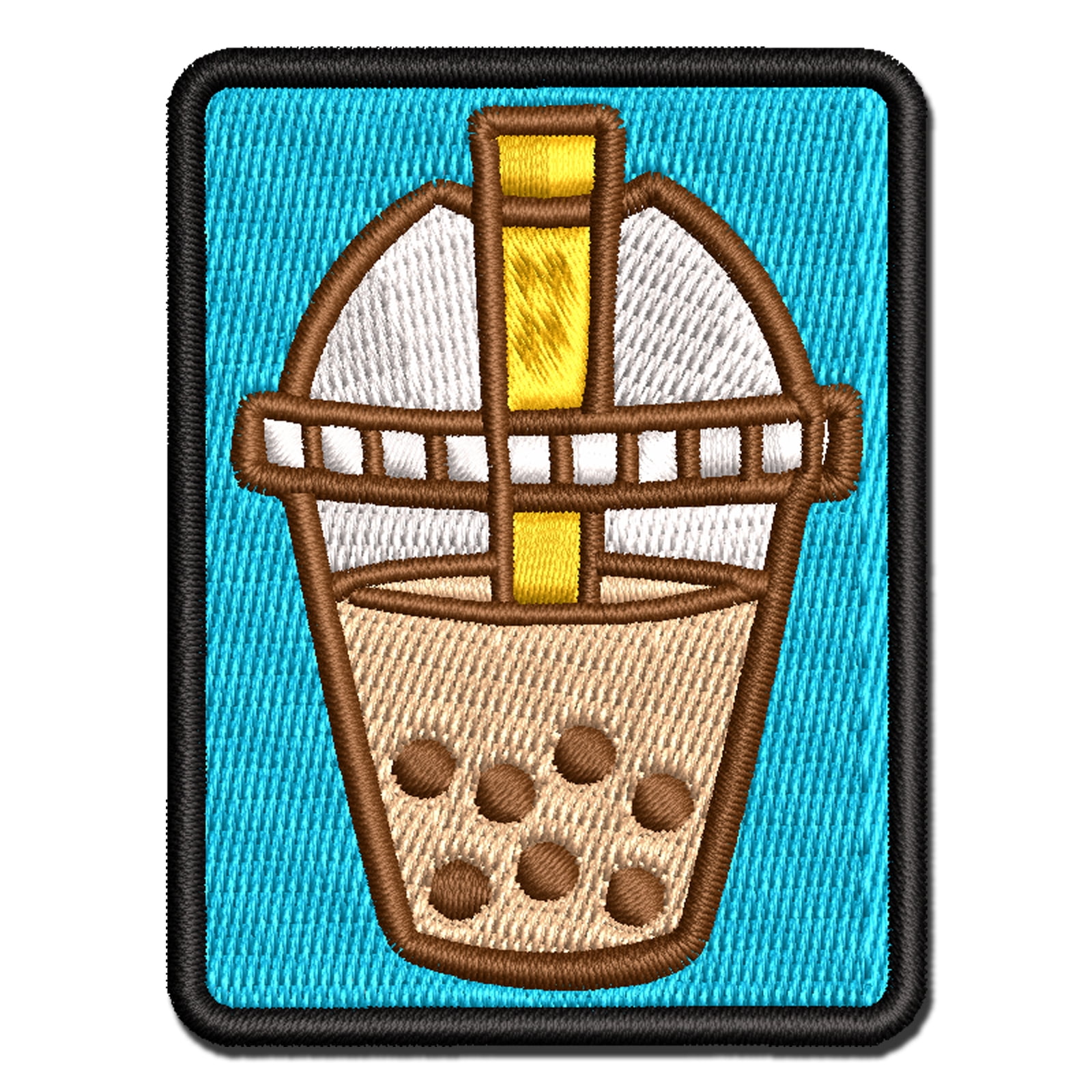 Yummy Bubble Tea Boba Milk Dessert Drink Applique Multi-Color Embroidered Hook & Loop Patch - 3 ...