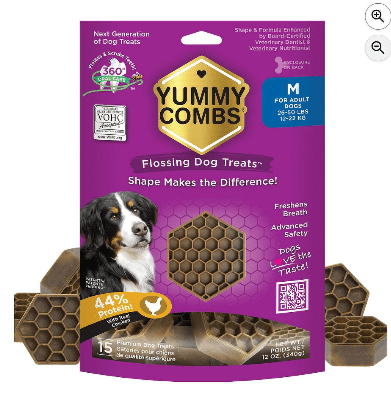 Yummy Combs Adult Medium Dog Dental Treat - Chicken 15 Count - Walmart.com