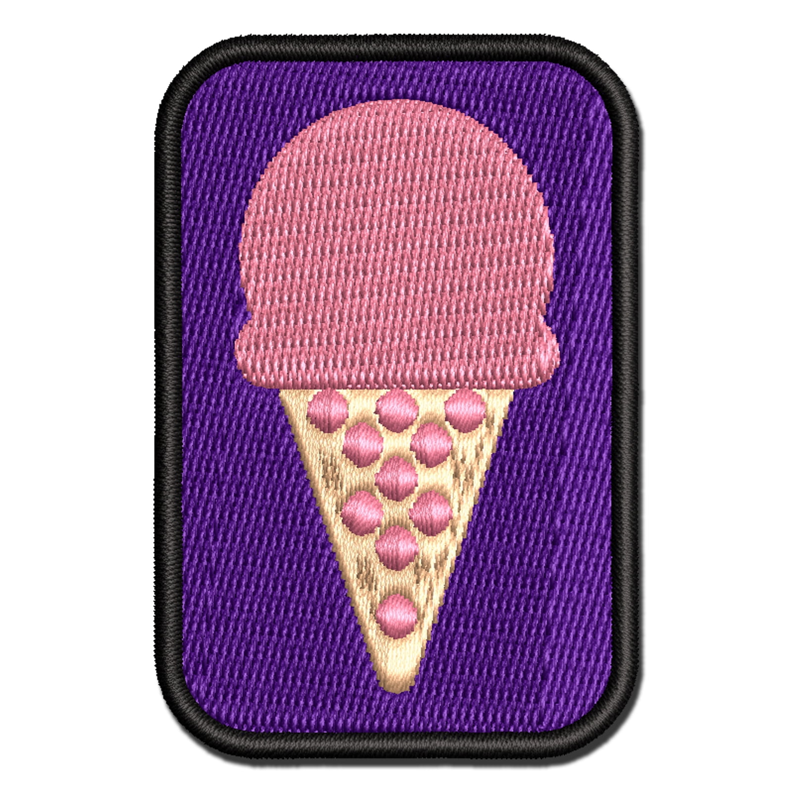 Yummy Ice Cream Cone Applique Multi-Color Embroidered Hook & Loop Patch ...
