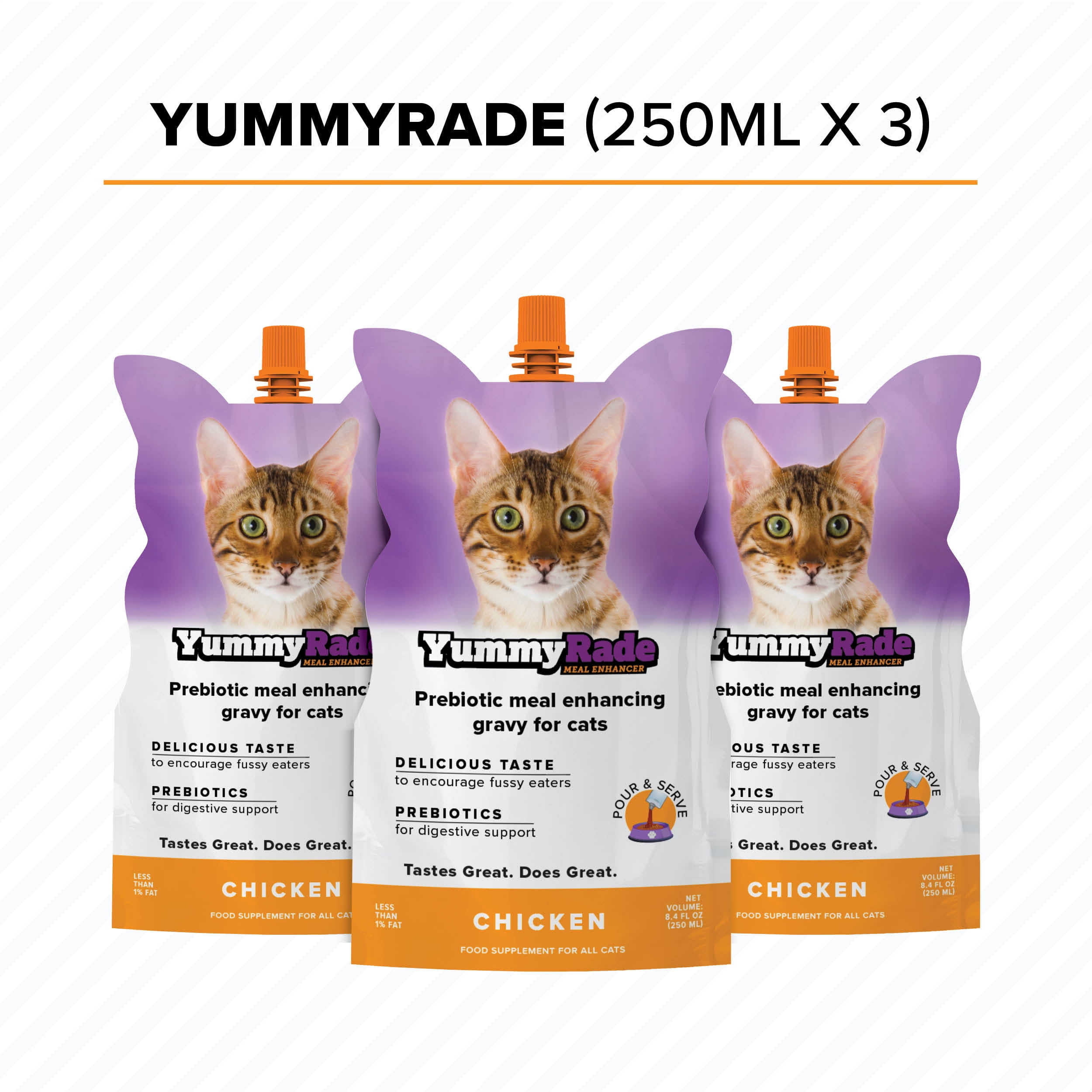 YummyRade Prebiotic Gravy Topper for Cats/Gut & Immune Support/ 3 pack ...