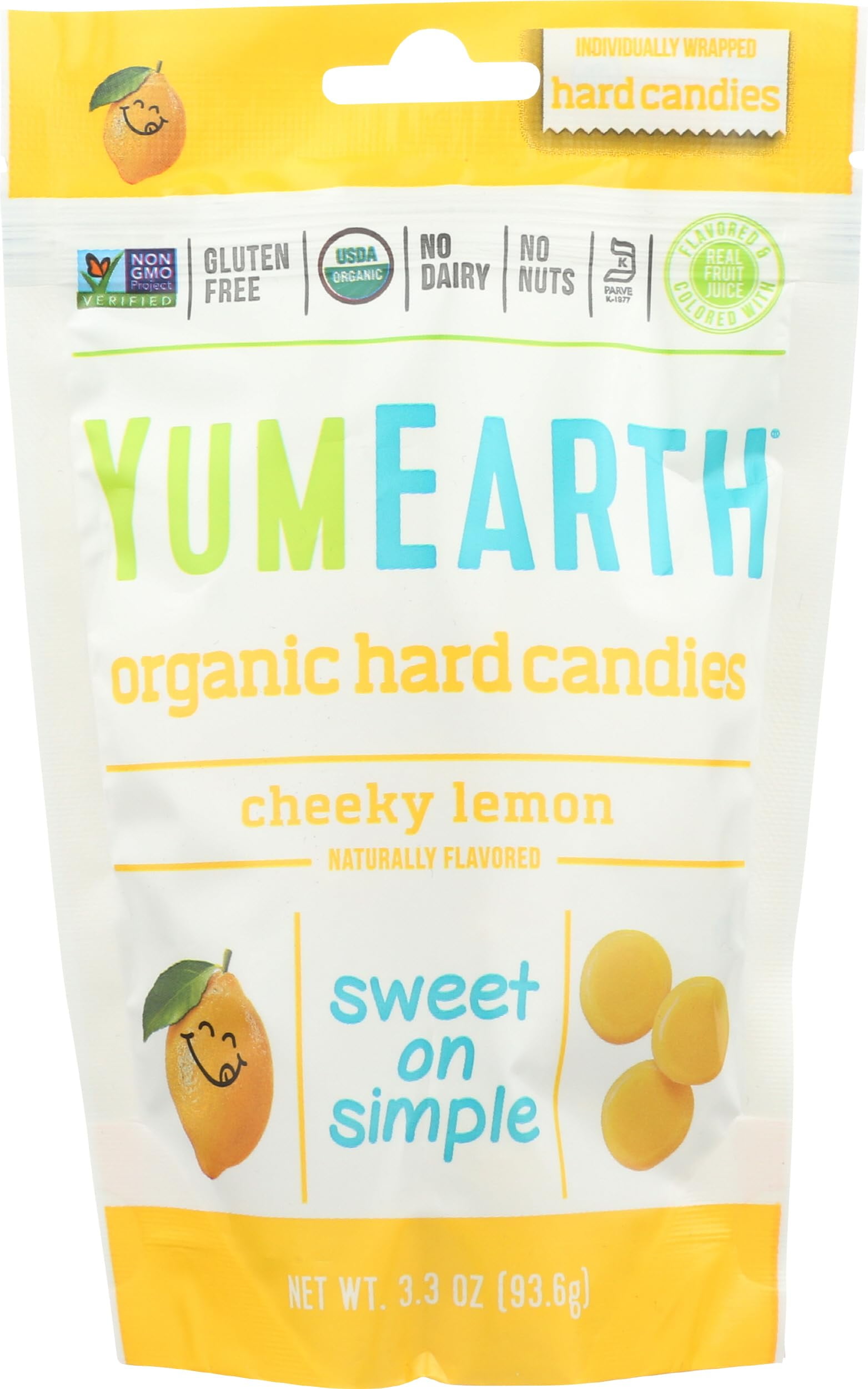 Yummyearth Candy Drop Cheeky Lemon HYZ01 Organic, 3.3 oz - Walmart.com