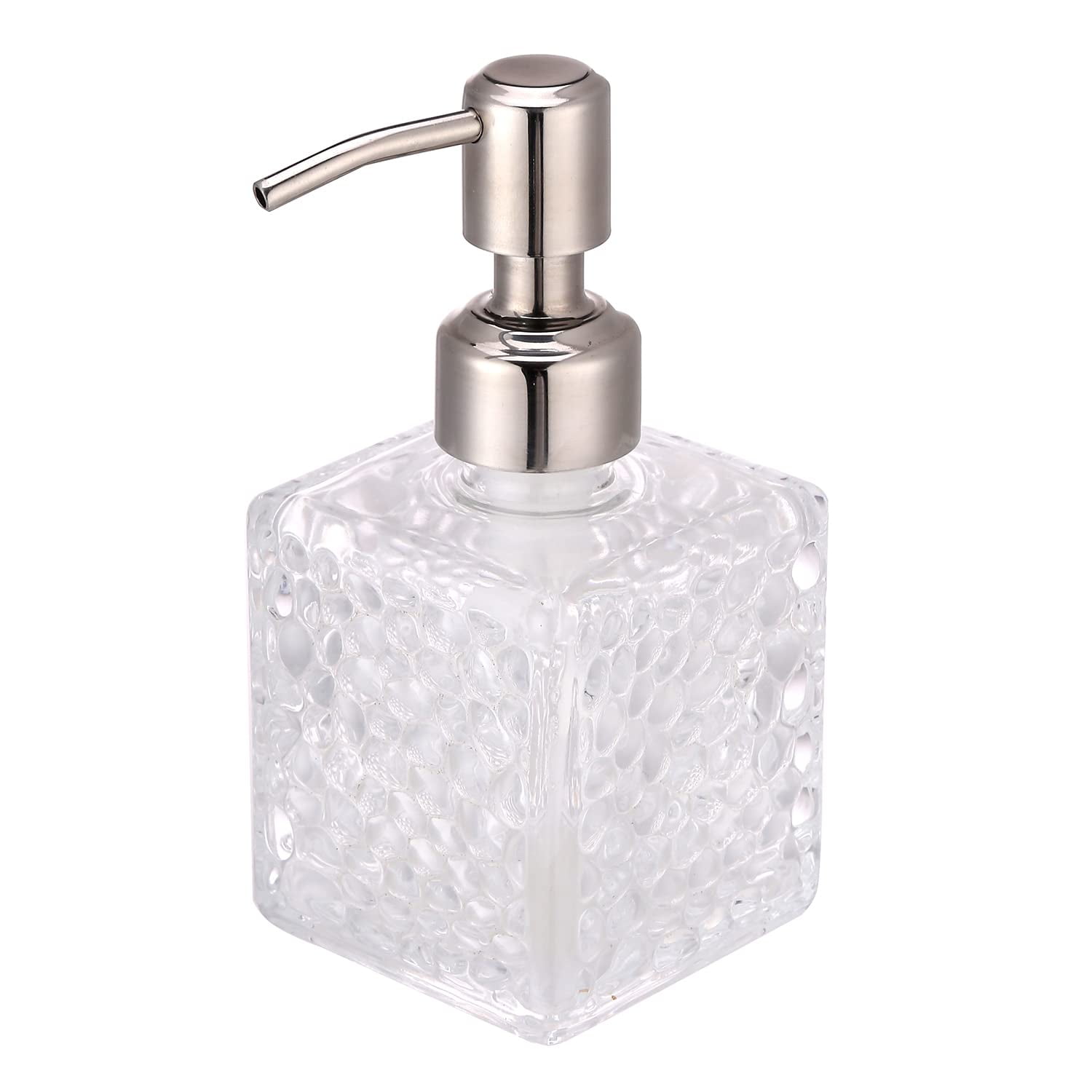 YunNasi Soap Dispenser with Stainless Steel Pump, Clear Crystal Design ...
