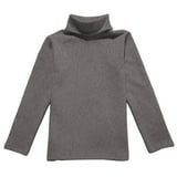 YunPes Boys Girls Crewneck Long Sleeve Soft Cotton T Shirts Solid Color ...