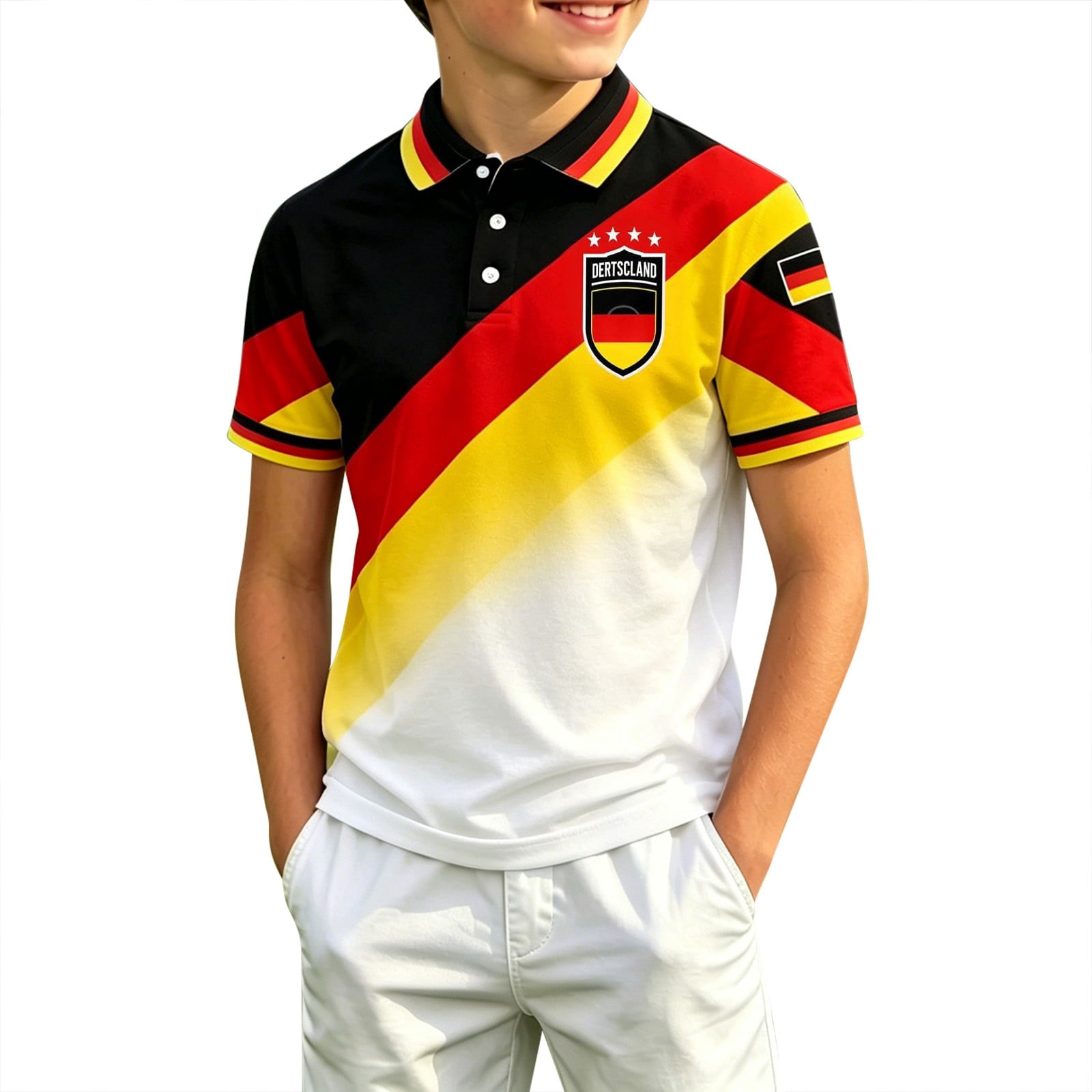 YunPes Boys Summer T-shirt Germany 2026 Football Shirt Short Sleeve ...