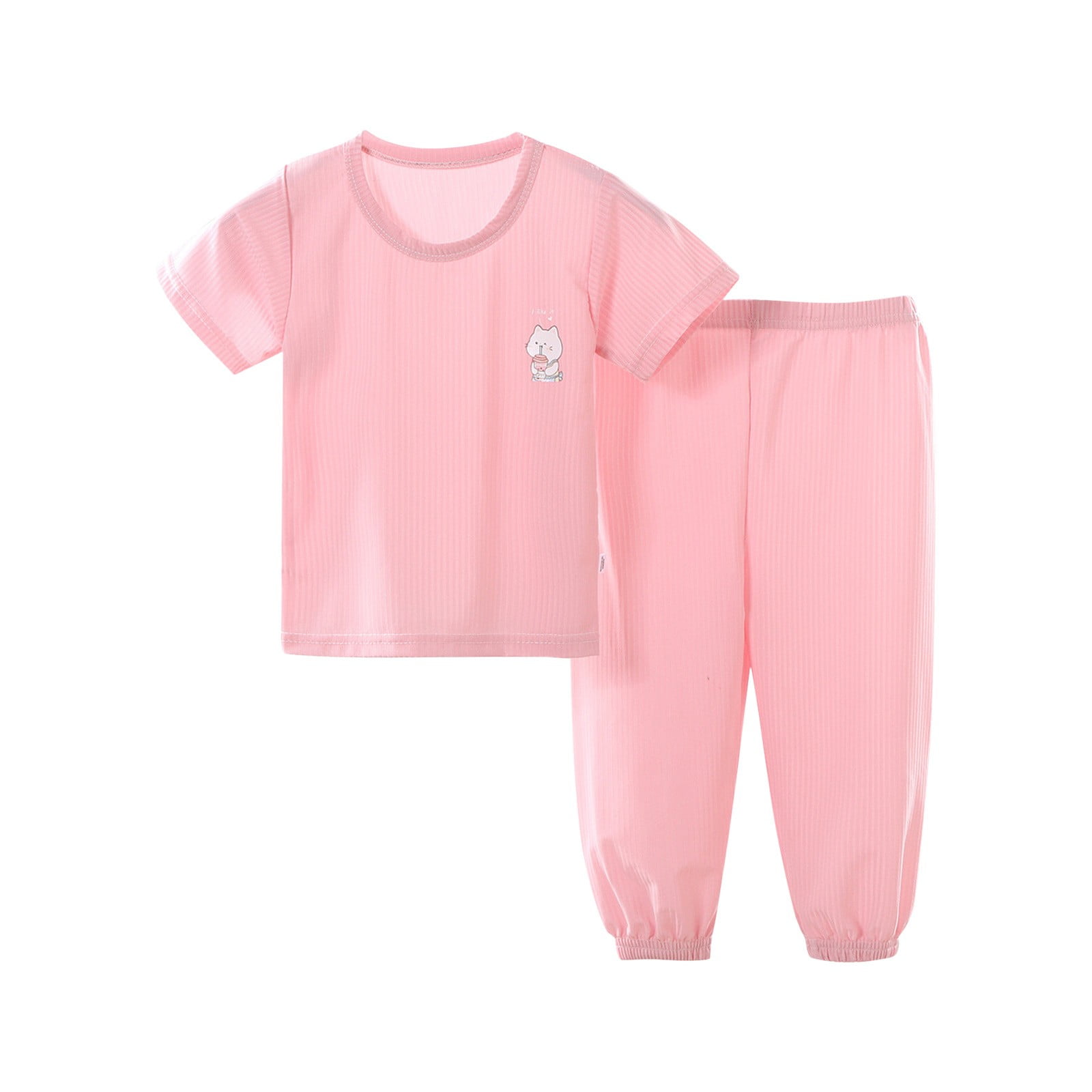 YunPes Children's Home Clothes Set Casual Thin Boys and Girls Air ...