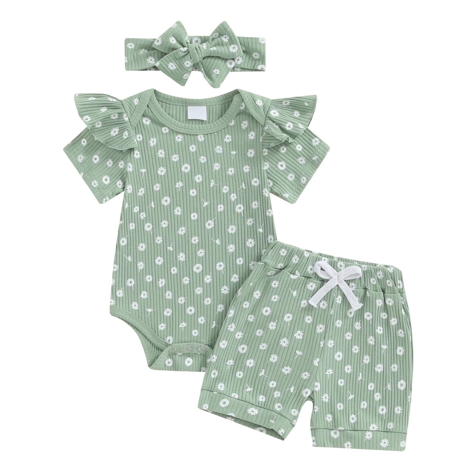 YunPes Girls Three Piece Suits Hot Spring and Summer Round Neck Striped ...