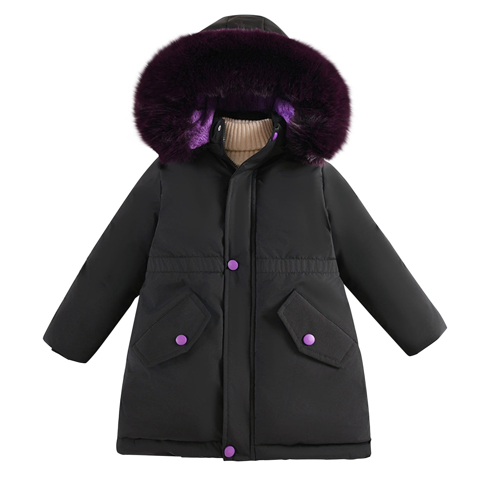 YunPes Kids Girls Puffer Coat Quilted Parka Windproof Jacket Winter ...