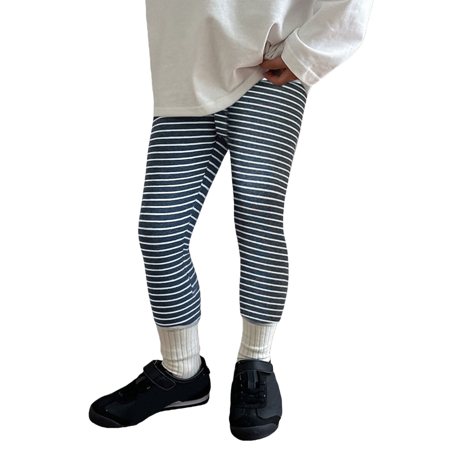 YunPes Kids Thermal Leggings Girls Fleece Sweatpants Cute Plain Full ...