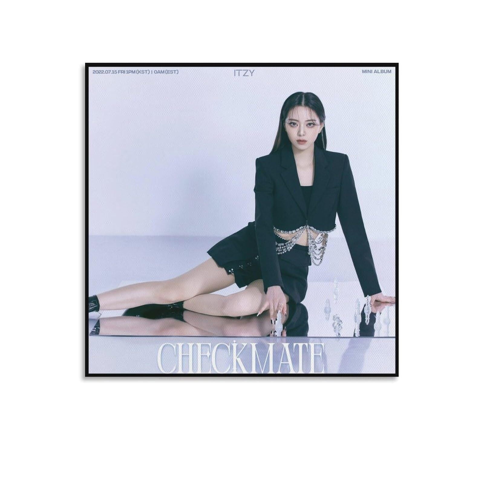 Yuna Itzy Checkmate KPOP ARTIST Print on Canvas Painting Wall Art for Living Room Home Decor Boy ...