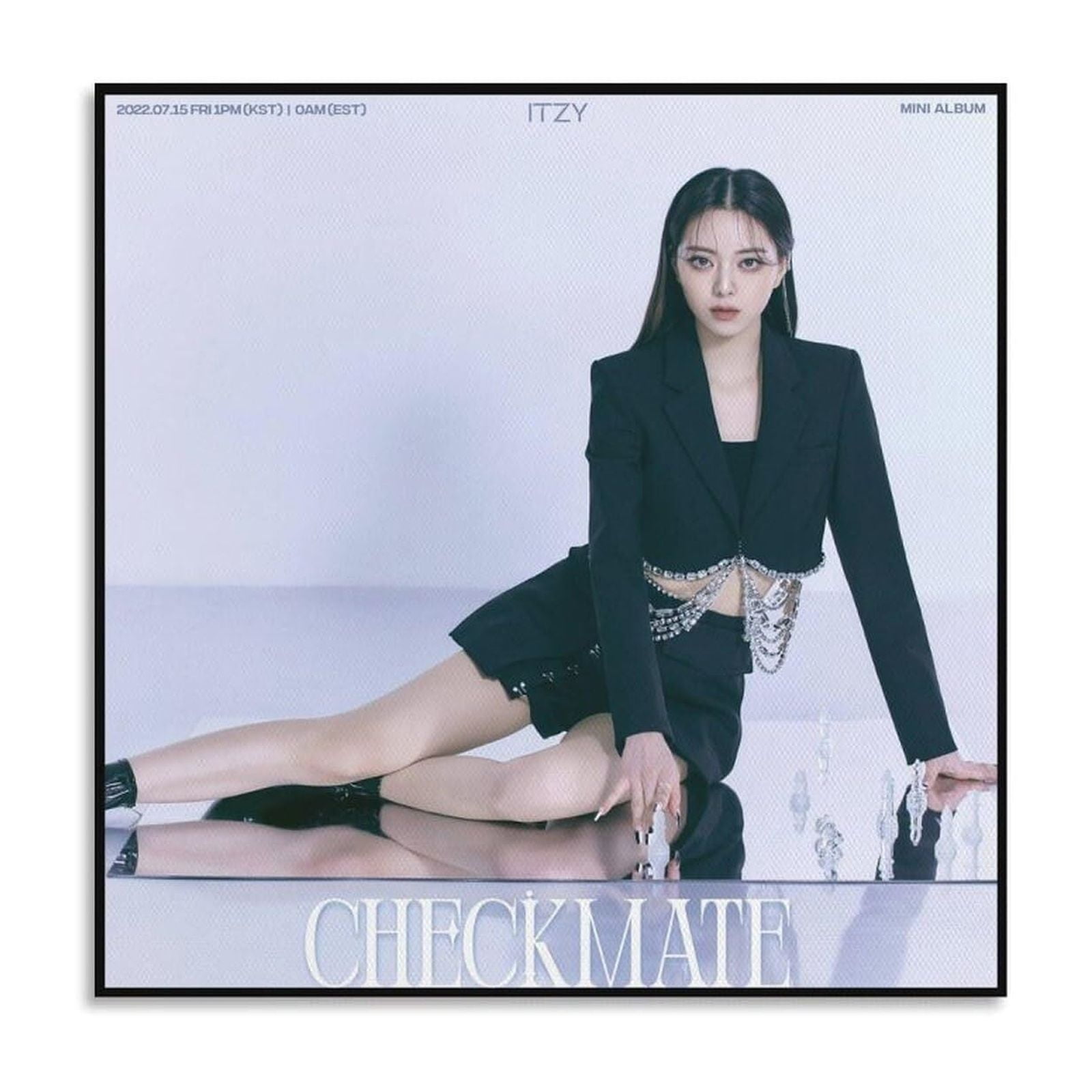 Yuna Itzy Checkmate KPOP ARTIST Print on Canvas Painting Wall Art for Living Room Home Decor Boy ...