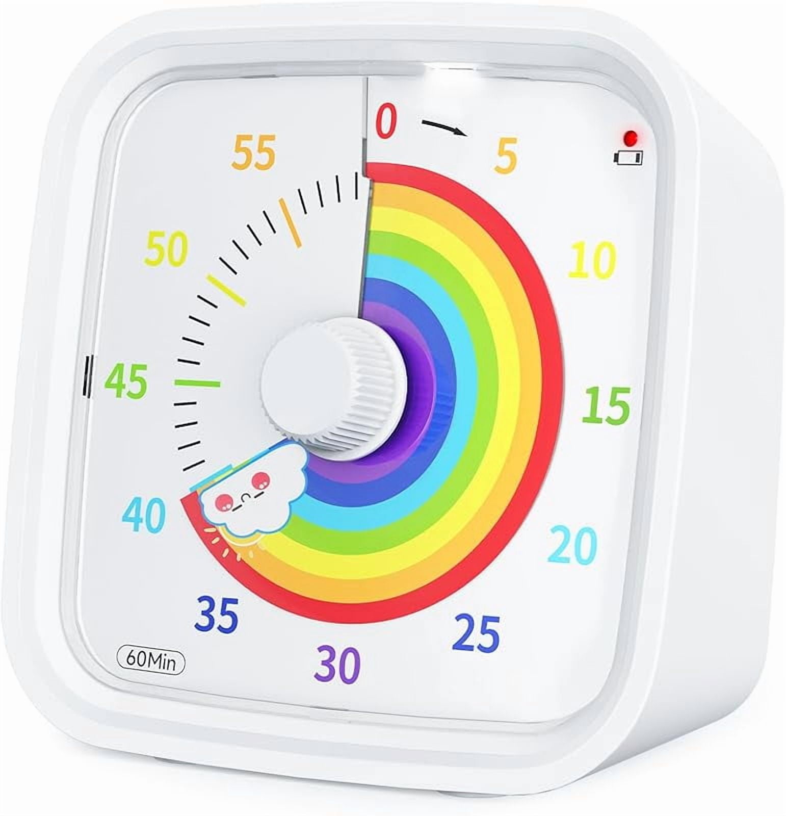 Yunbaoit Visual Timer with Protective Case, Rainbow Disk 60 Minute ...