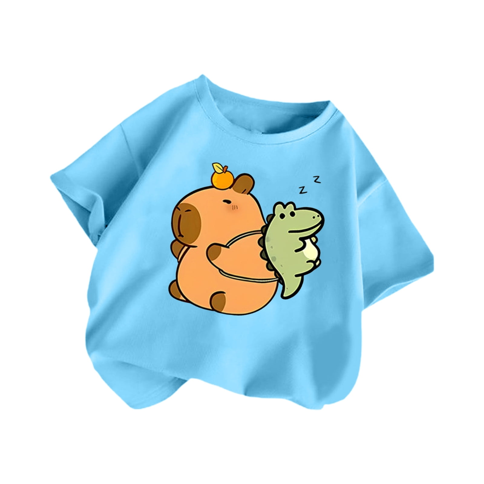 Yuncity Girls Boys Tshirts Short Sleeve Crew Neck Cartoon Capybara ...