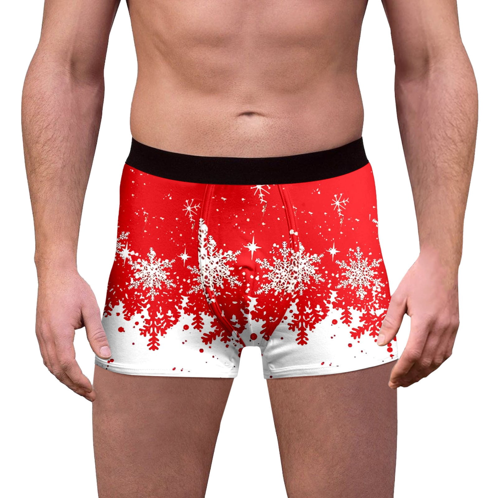 Yuncity Mens Christmas Underwear Boxer Briefs Print Mid Rise Briefs ...