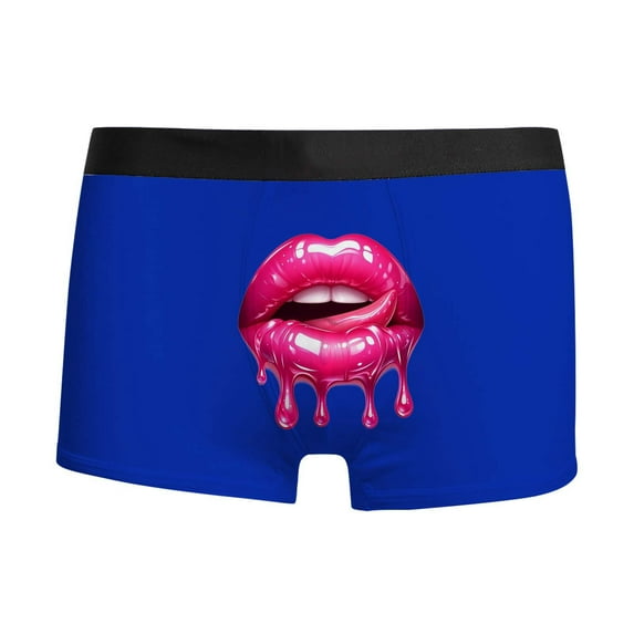 Yuncity Mens Valentines Day Boxer Briefs Underwear 3D Lip Print ...