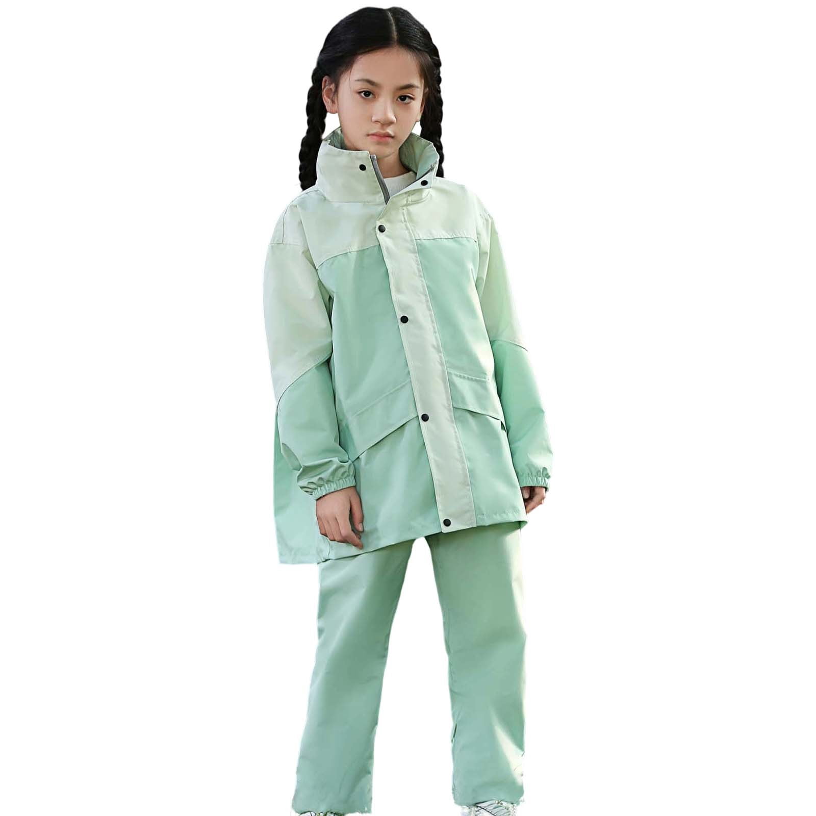Yuncity Raincoat For Girls Boys Pants Set Full Body Coverage Rain Suit ...