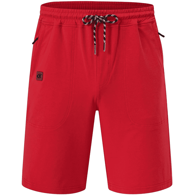 Yundobop Men's 9" Inseam Zipper Pocket Stretch Shorts Red 42 - Walmart ...