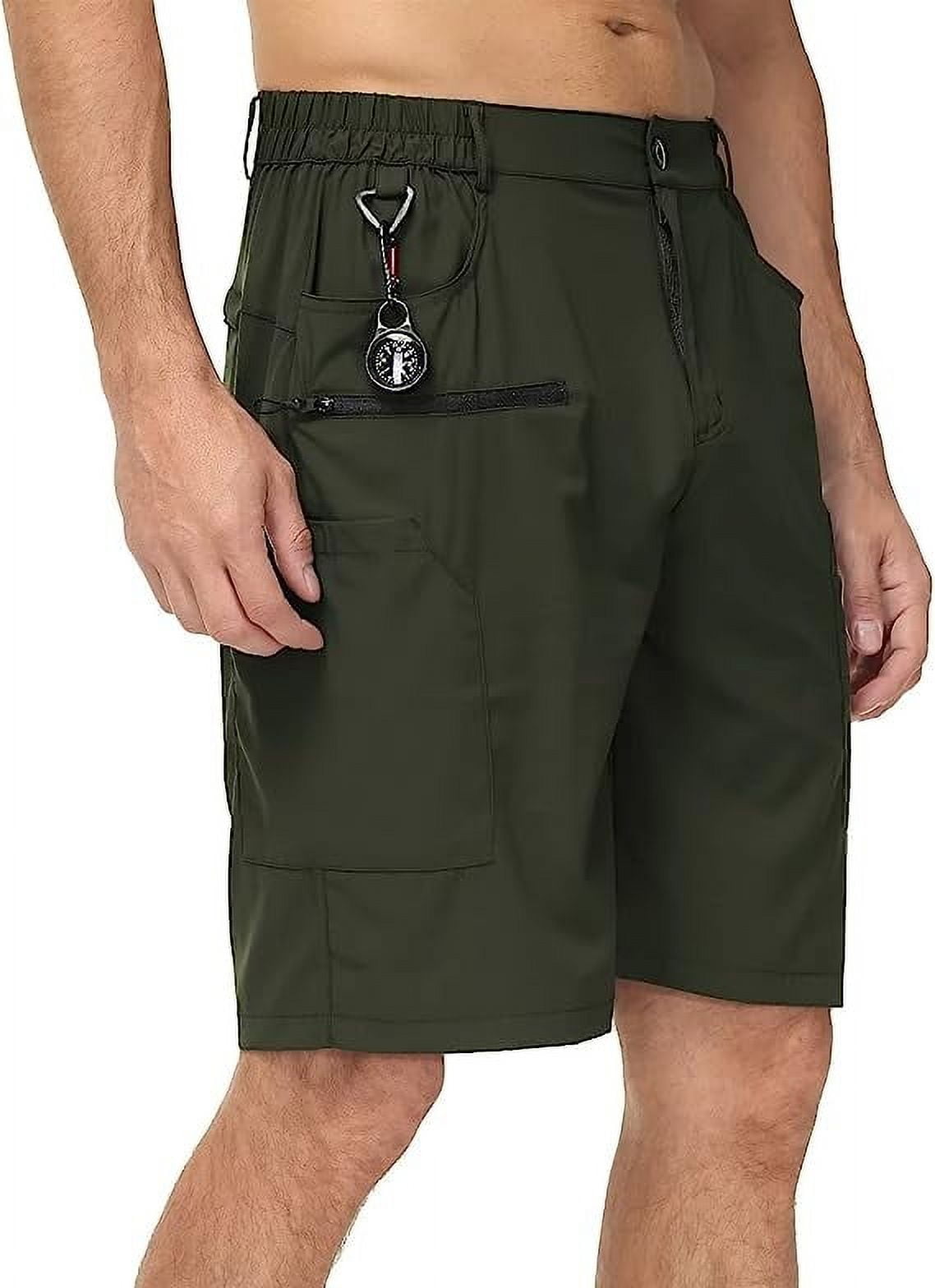 Yundobop Men's Hiking Cargo Shorts Quick Dry Nylon Shorts Travel Active ...